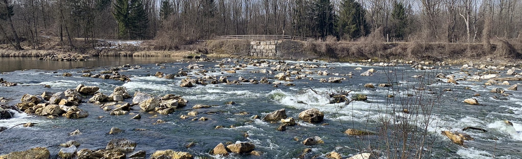 Koloman Bridge and Isar beach near Ismaning, Bavaria, Germany - 2 ...