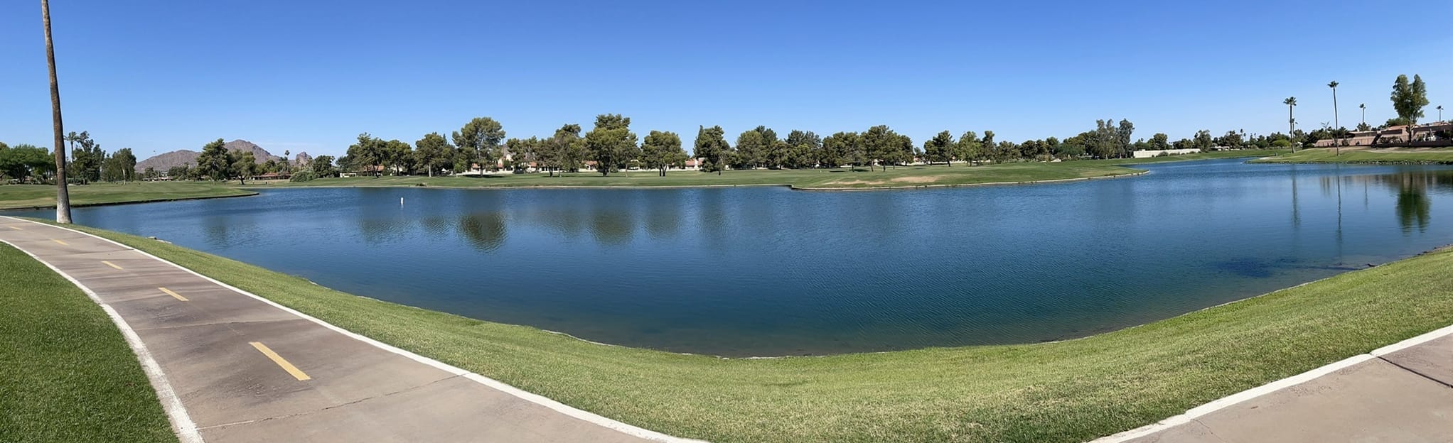 Indian Bend Wash and Camelback Greenbelt from Tempe Town Lake, Arizona ...