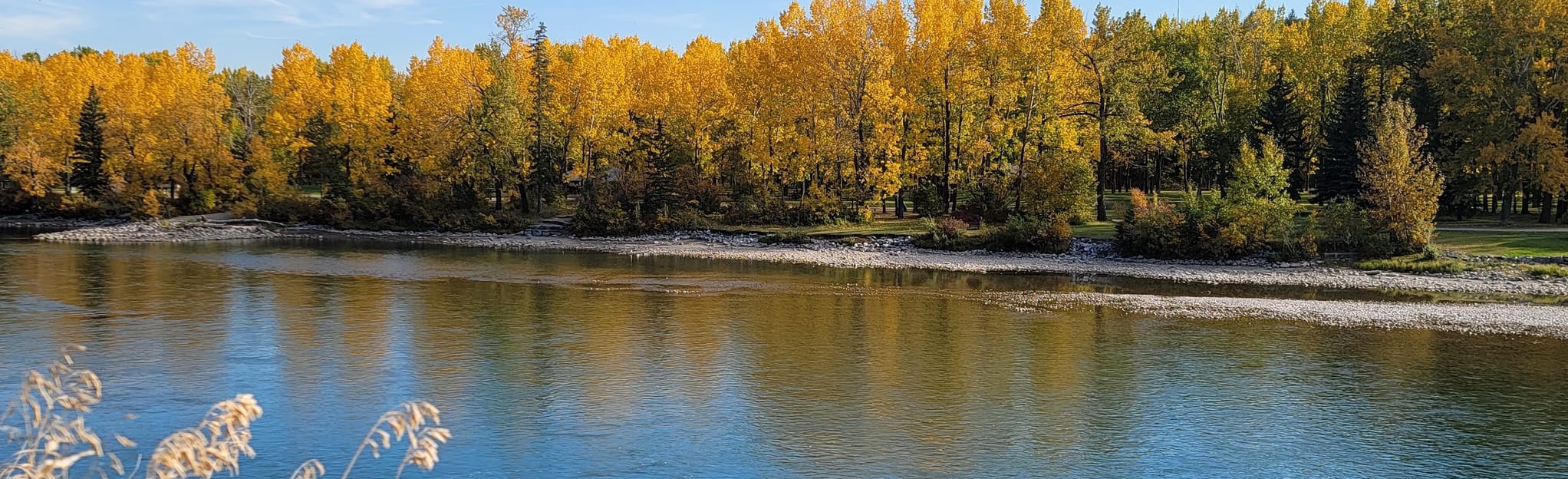 Bow River Pathway North: Baker Park to Louise Bridge - Alberta, Canada ...